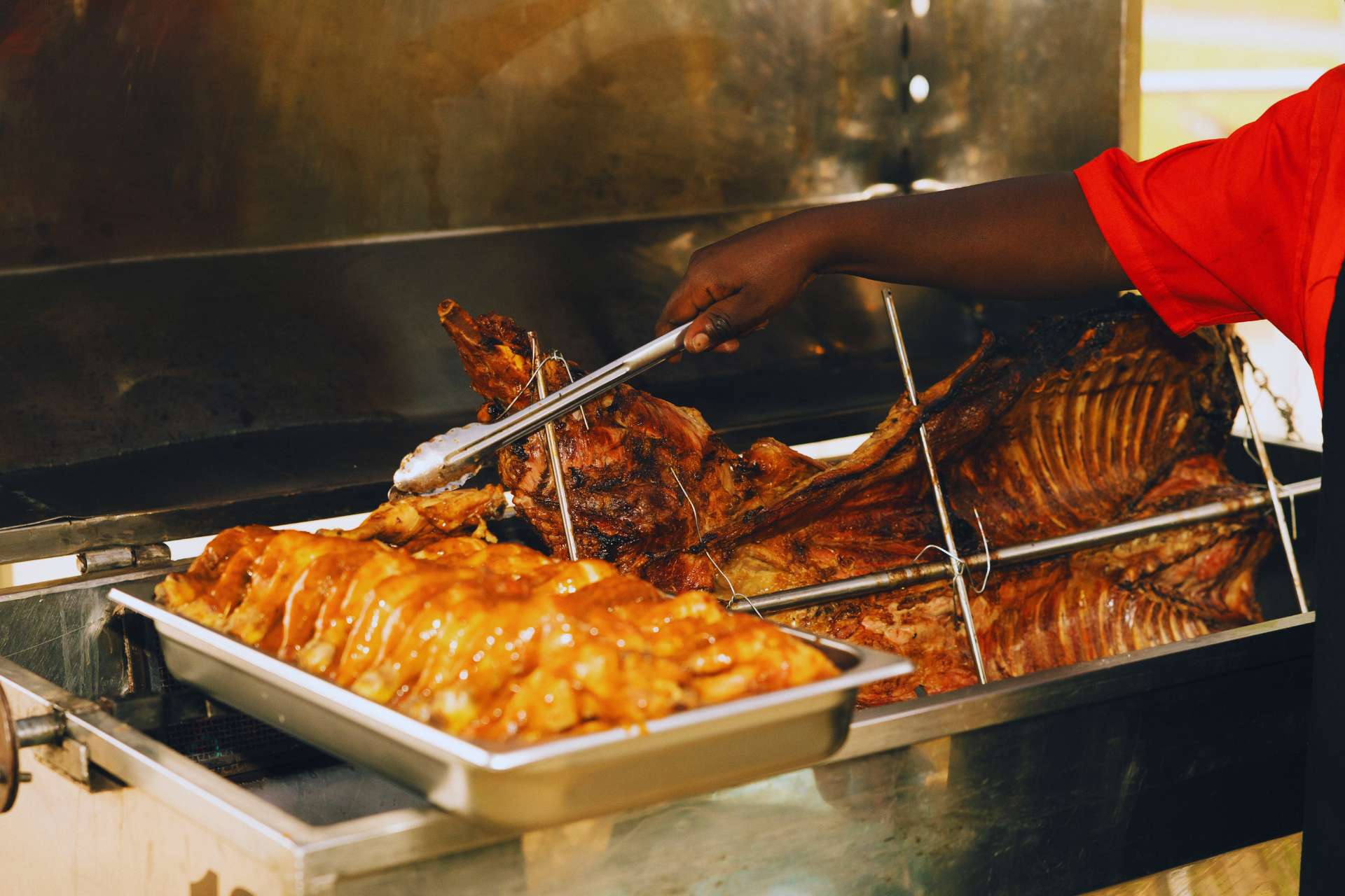 Spitbraai Menus. Nyama Catering. Lamb or Roast Beef on the Spit.